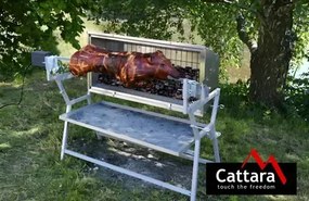 CATTARA Gril PIGLET na dřevěné uhlí / Elektrický rožeň 230V / Rošt 102