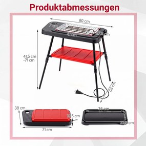 Costway 2 v 1 Elektrický gril 2000 W volně stojící gril s dvojitými grilovacími