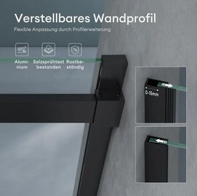 design sprchový kout RAVENA 19 ESG 8mm - BLACK SOFT CLOSE 100-150cm Velikost: 100x80