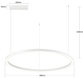 Brilagi - LED Stmívat. lustr na lanku PORTOFINO LED/60W/230V pr. 80 cm bílá +DO