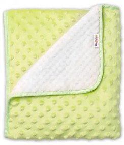 Baby Nellys Dětská luxusní oboustranná deka s minky 80x90 cm, zelená/krémová