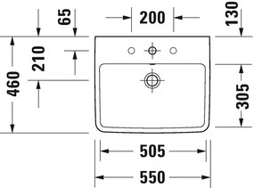 Duravit No.1 - Umyvadlo do nábytku 550x460 mm, s přepadem, bílá 23755500002