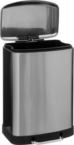 Odpadkový koš, velká kapacita, nerezová ocel, 50 l