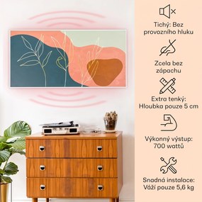 Klarstein Wonderwall Air Art Smart, infračervený ohřívač, 60 x 120 cm, 700 W, zlaté linie