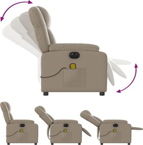 Elektrické masážní polohovací křeslo cappuccino umělá kůže 3205149