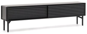 Černý TV stolek v dekoru dubu 200x57x35 cm Lenon – Kave Home
