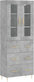 Skříň highboard betonově šedá 69,5x34x180 cm kompozitní dřevo 3198397