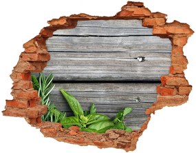 Wallmuralia Fototapeta díra na zeď Dřevěné pozadí bylinky 90x70 cm