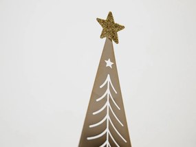 Vánoční kovový svícen CHRISTMAS TREE 18 cm zlatý