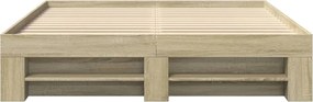 Rám postele bez matrace dub sonoma 150x200 cm kompozitní dřevo 3295466