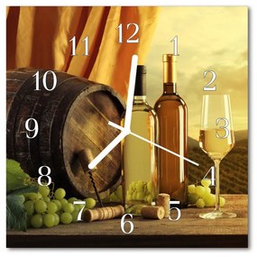 Nástenné skleněné hodiny Barva vína 30x30 cm