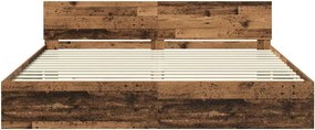 Rám postele s čelo Staré dřevo 200 x 200 cm Kompozitní dřevo 3403601