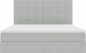 Postel s úložným prostorem a matrací Světle šedá 180 x 200 cm 3372045