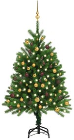 Umělý vánoční stromek s LED a sadou koulí 120 cm zelený,  3077553 HangarStore.cz