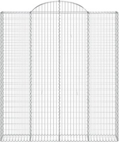 Klenuté gabionové koše 3 ks 200x30x220/240cm pozinkované železo 3146237