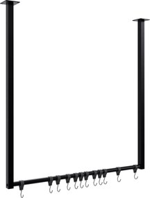 Šatní tyč Fenton 80x80 cm Sada 12 ks – černá