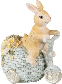 Dekorace soška králík na vajíčku tříkolce - 11*8*13 cm