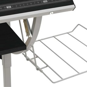 Řemeslný stůl černý a šedý 110x53x(58–87) cm kompozit a ocel 340929