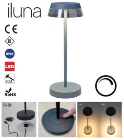 Redo 90310 - LED Stmívatelná stolní lampa ILUNA LED/2,5W/5V 3000 mAh IP65 modrá