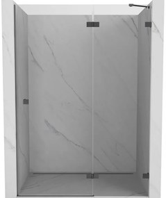 Mexen, Mexen Lunar pravé otočné sprchové dveře 130 cm, transparentní, pistolový kov - 834-130-000-95-00-P