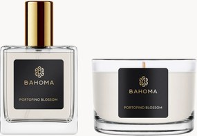 Sada interiérového spreje a vonné svíčky Portofino Blossom, 2 díly (pomerančový květ, narcis, bergamot, zelené listy)