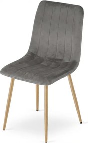 Šedá sametová židle LAVA PEWTER GREY