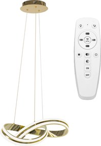 Toolight - LED stropní svítidlo APP818-CP + dálkové ovládání, zlatá, OSW-04028