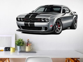 Dodge Challenger textilní přelepitelná samolepka na zeď arch 45 x 22 cm