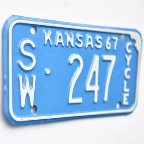 Americká SPZ Kansas 1967 Blue SW 247 moto