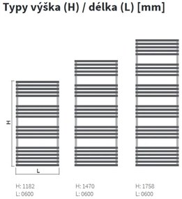 Isan Club Sky 1182 x 600 mm koupelnový radiátor bílý