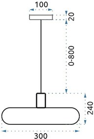 Toolight - Skleněná závěsná lampa APP668-1CP, mléčné sklo, zlatá-bílá, OSW-04662