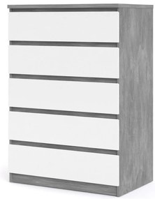 FALCO Komoda Simplicity 231 beton/bílý lesk