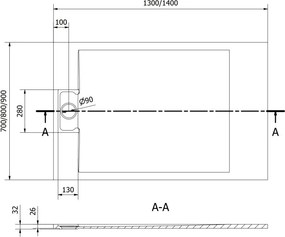 Mexen Otto obdélníkový sprchový kout SMC 140 x 70 cm, bílý - 4N107014