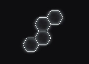Escape6 Kompletní Led hexagonové svítidlo bílé 6500 K, 4 elementy 166x288cm