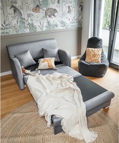 Světle šedá sametová rozkládací pohovka 130 cm Ario – ELTAP