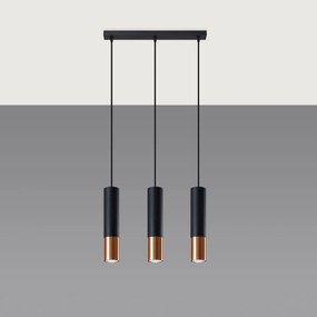 Sollux Lighting Závěsné svítidlo LOOPEZ 3L černé/měď