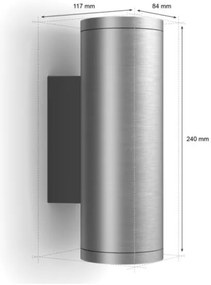 Philips 17463/47/P7 - LED RGBW Venkovní svítidlo Hue APPEAR 2xLED/8W/230V IP44