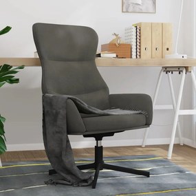 Relaxační křeslo tmavě šedé samet 341109