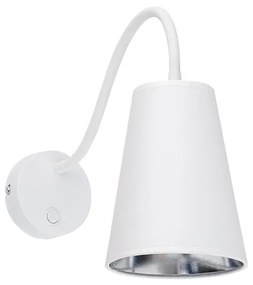 TK LIGHTING Nástěnné bodové svítidlo - WIRE 3240, 230V/15W/1xE27, bílá/stříbrná