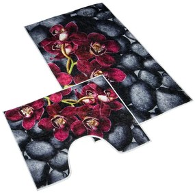 Bellatex koupelnové předložky 3D tisk sada 60x100, 60x50 cm Orchidea