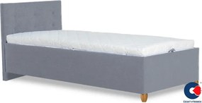 Postel ALMA s lamelovým roštem 2, 200x90, šedá (č.43/nohy buk)