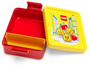 Červený box na svačinu se žlutým víčkem LEGO® Iconic