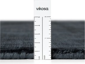 Černý ručně tkaný kulatý koberec z viskózy ø 200 cm Noemi – Vikosa