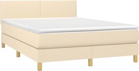 Box spring postel s matrací krémová 140x190 cm textil 3140454