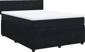 Box spring postel s matrací černá 160x200 cm samet 3287778