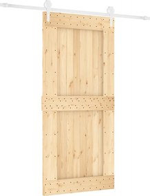 vidaXL Posuvné dveře s kováním 95 x 210 cm masivní borové dřevo [3203264]