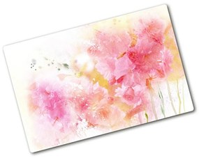 Wallmuralia Kuchyňská deska skleněná Květiny 80x52 cm