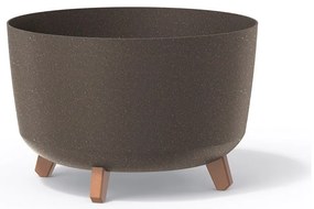 Květináč s nožkami ECO WOOD, 38 cm, tmavě hnědá