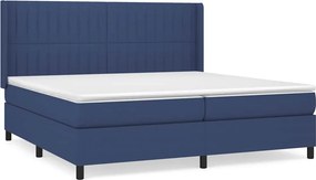 Box spring postel s matrací modrá 200x200 cm textil 3131623