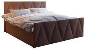 Manželská postel Boxspring 140 cm Milagros Comfort 3 (tmavě hnědá) (s matrací a úložným prostorem). 1056196